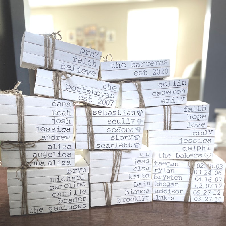 Books With Names on Spinestamped Books Book Stack Book - Etsy