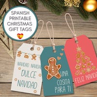 Printable Gift Tags Feliz Navidad, Christmas Gift Tags, Gift Tag Pdf ...