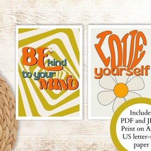 Groovy Affirmations for Self-love, PRINTABLE Daily Positive Quotes ...