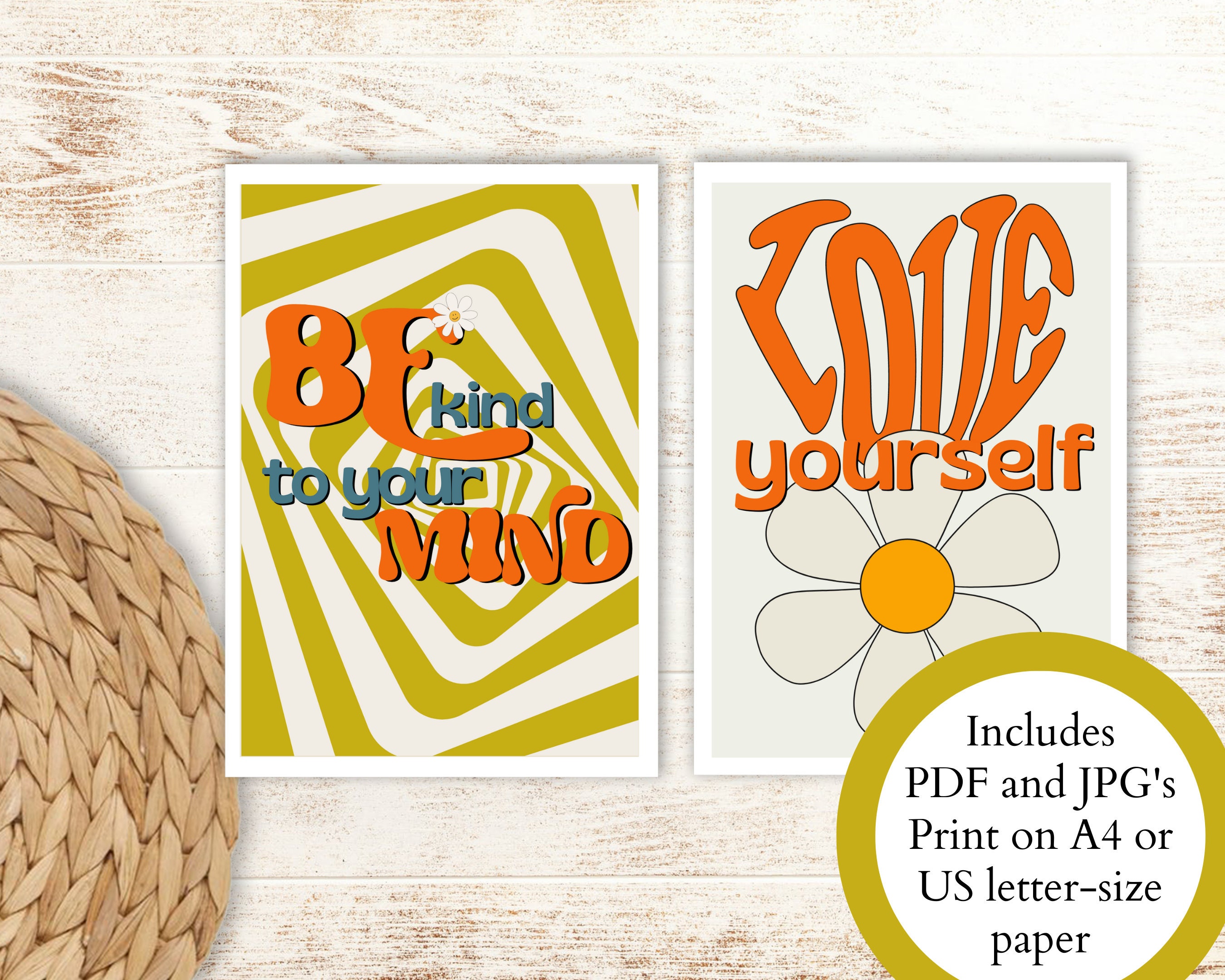 Groovy Affirmations for Self-love, PRINTABLE Daily Positive Quotes ...