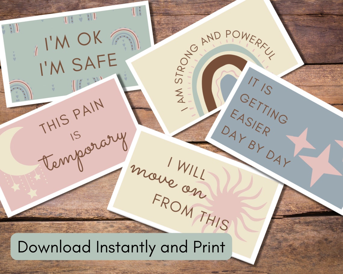 Printable Affirmation Cards to Get Over a Breakup Self Love Flashcards ...