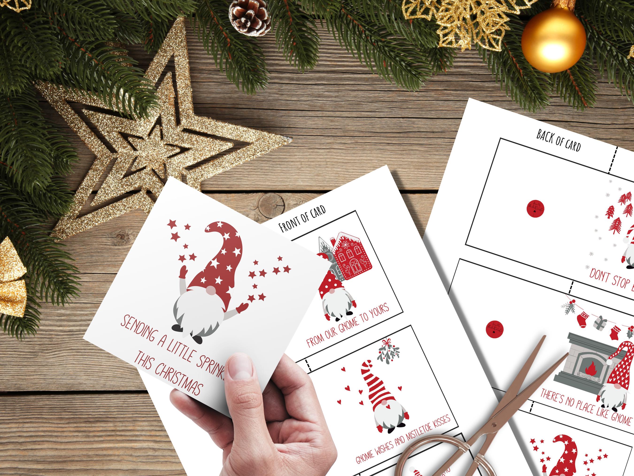 Nordic Elf PRINTABLE Christmas Cards With Envelopes | Scandinavian ...