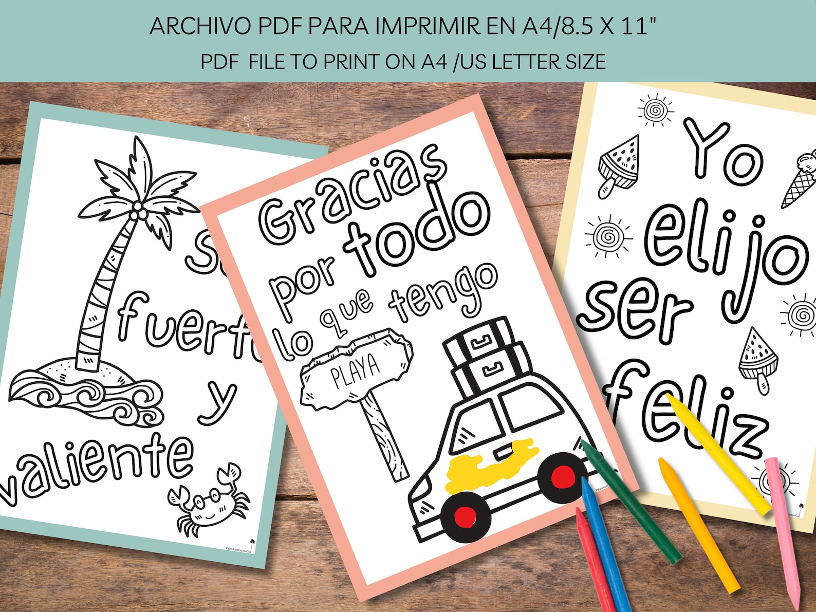 Printable Summer Coloring Pages for Kids With Positive Affirmations in ...