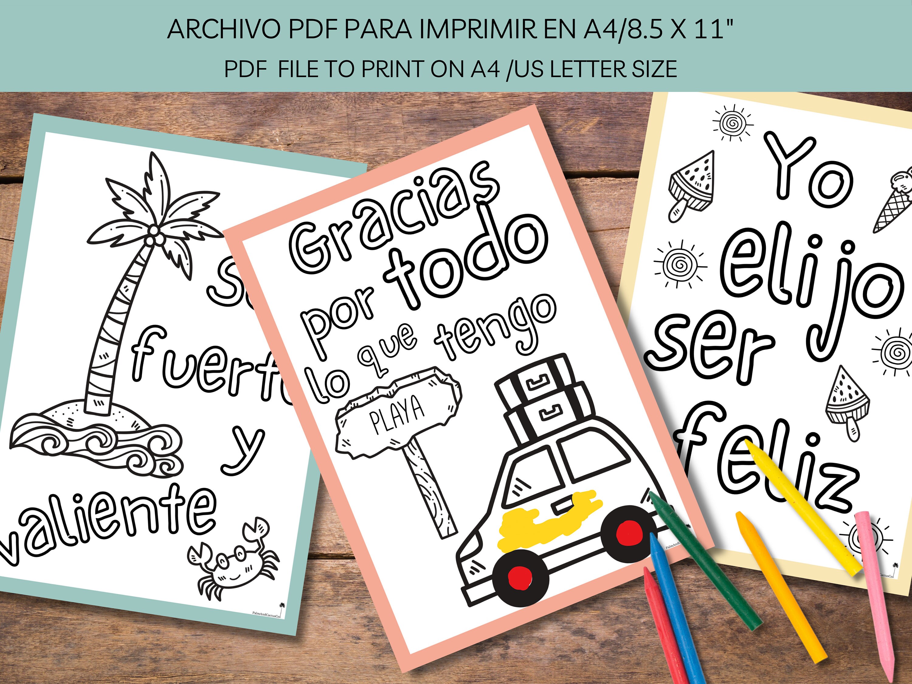 Printable Summer Coloring Pages for Kids With Positive Affirmations in ...