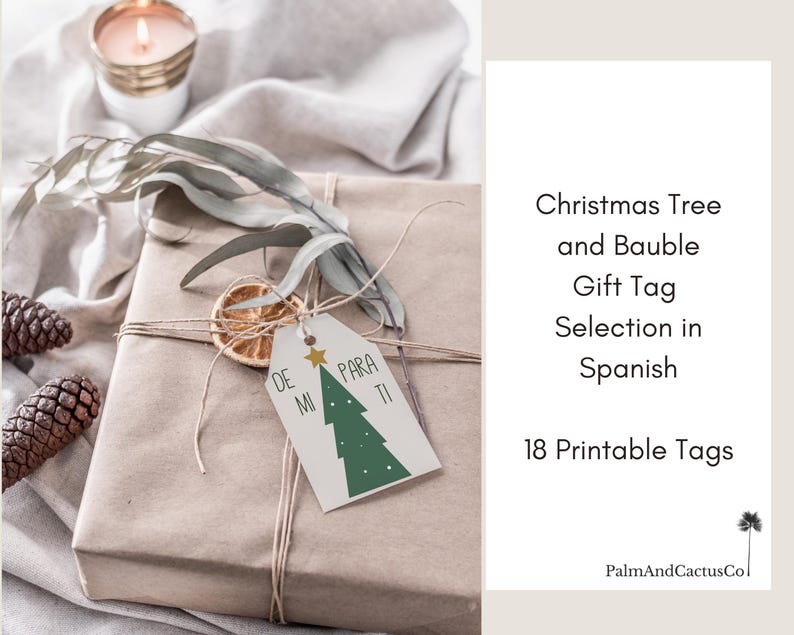 Spanish Christmas Printable Gift Tags, Feliz Navidad Hang Tags, Holiday ...