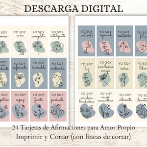SPANISH Affirmation Cards Printable, Manifestation Cards, I Am Enough ...