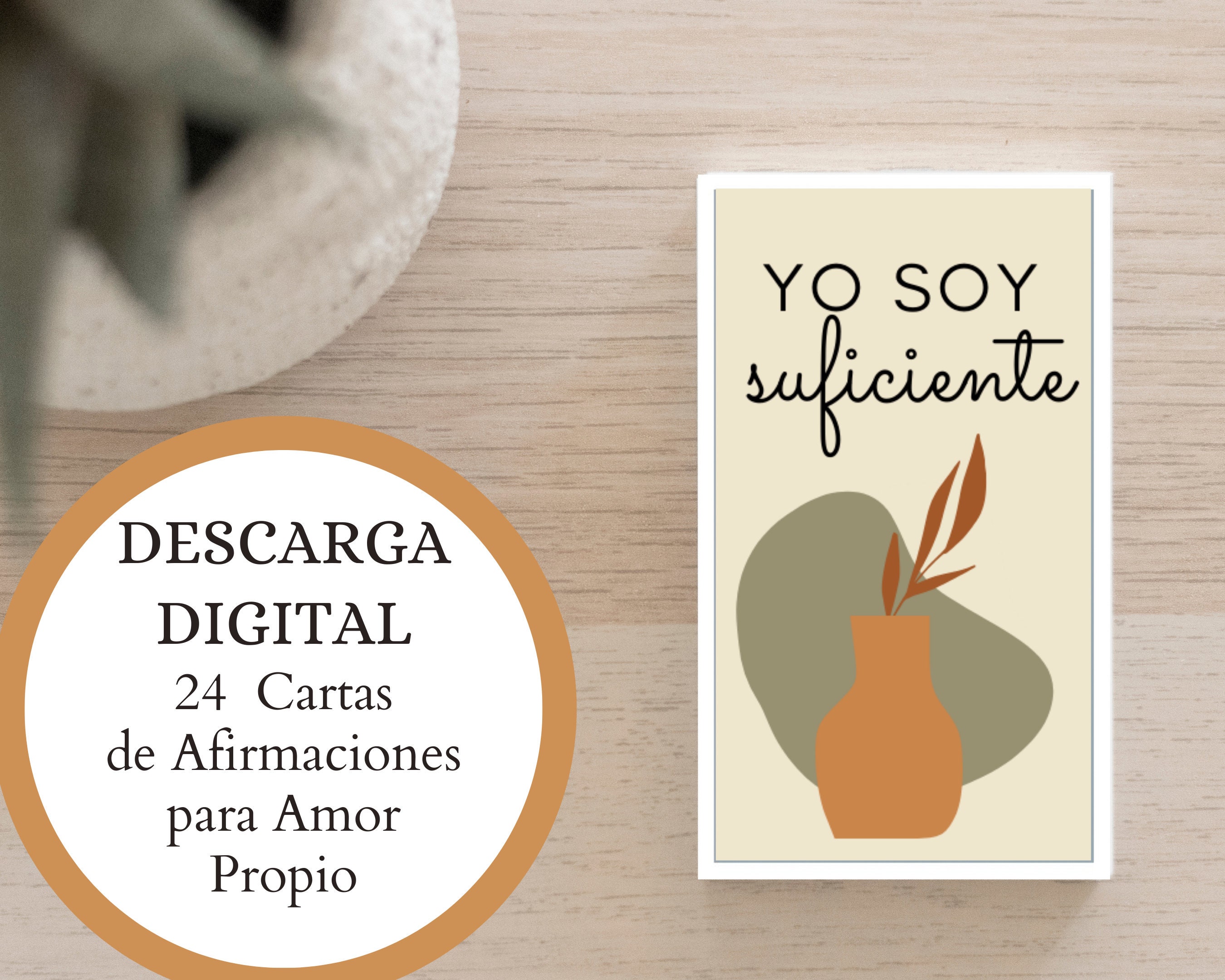 SPANISH Affirmation Cards Printable, Desert Theme Self Care Flashcards ...