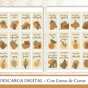SPANISH Affirmation Cards Printable, Desert Theme Self Care Flashcards ...
