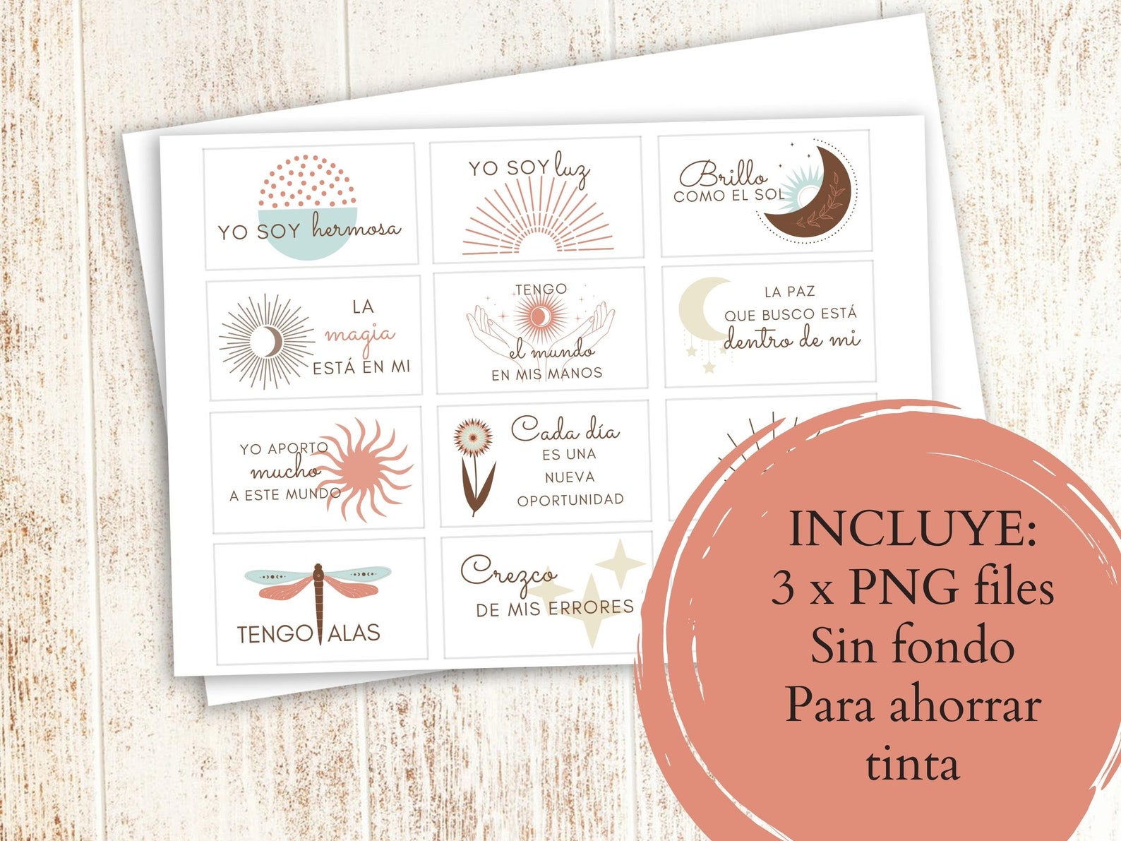 SPANISH Affirmation Cards Printable Boho Manifestation Cards - Etsy