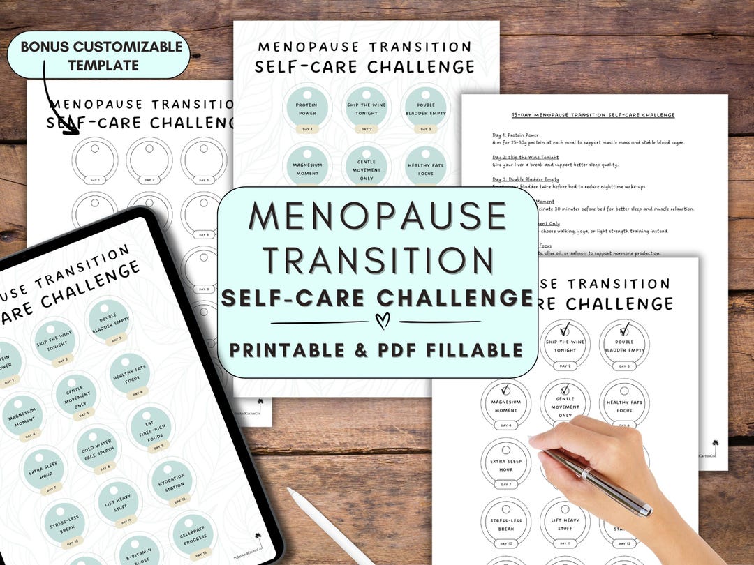 Menopause Self-care Checklist & Worksheet: Printable PDF, Fillable ...