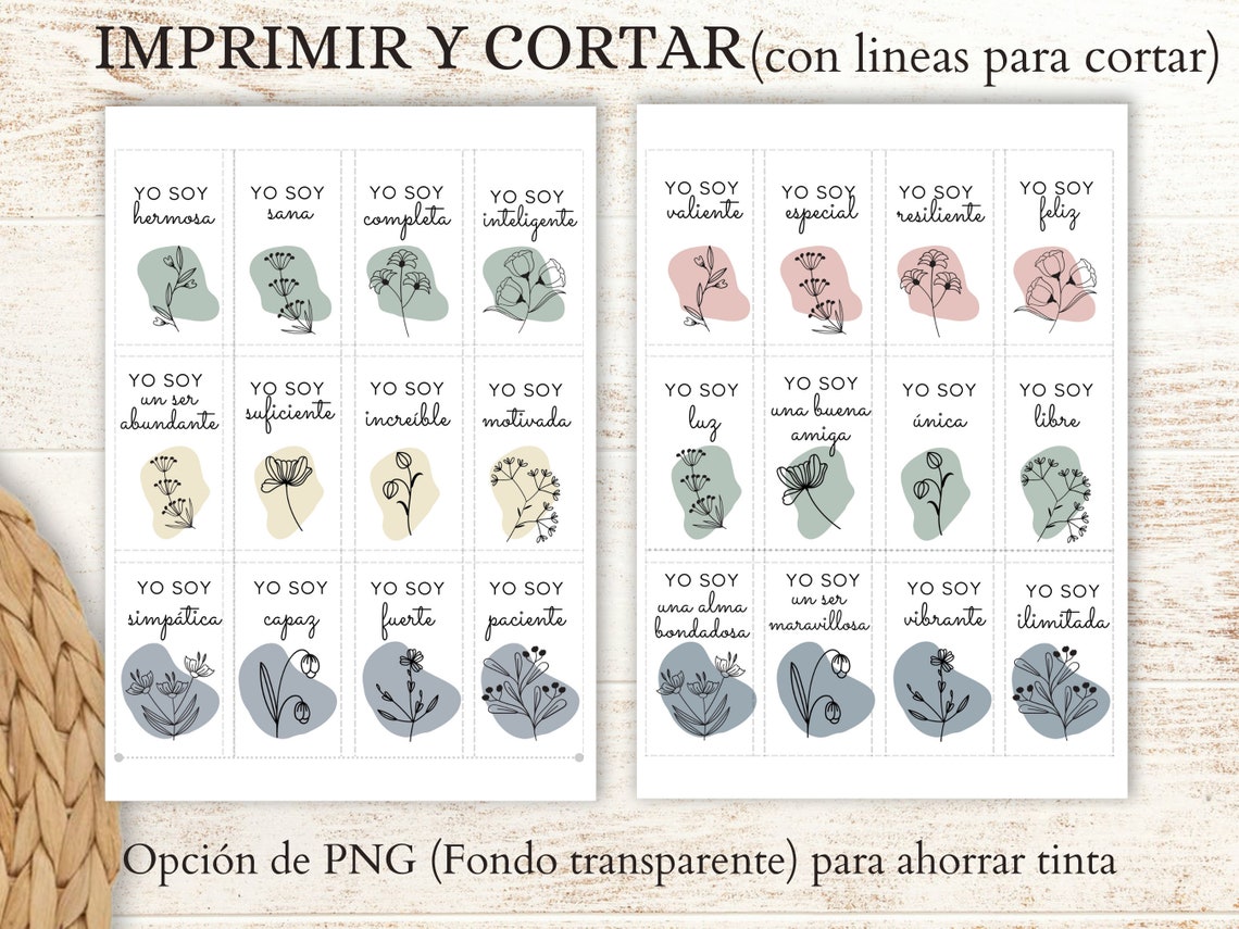 SPANISH Affirmation Cards Printable, Manifestation Cards, I Am Enough ...