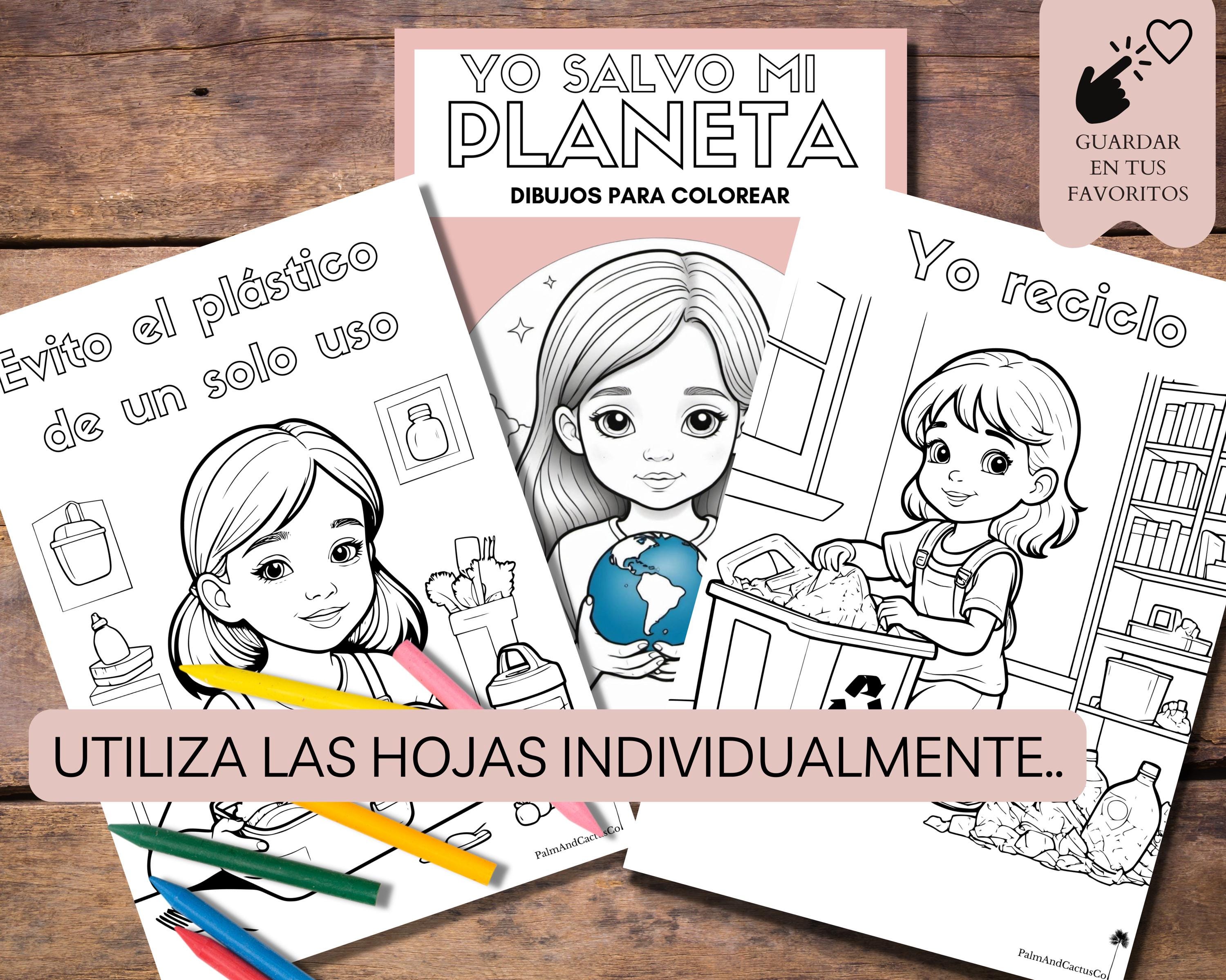 SPANISH Save the Planet Coloring Book for Girls, Earth Day Coloring ...