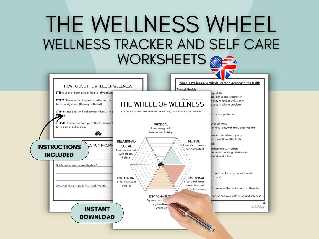 Wellness Wheel Self Care Journal: Mindfulness & Mental Health Tracker ...