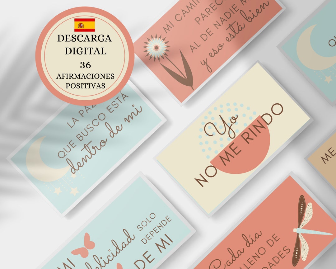 SPANISH Affirmation Cards Printable, Boho Manifestation Cards, Positive ...