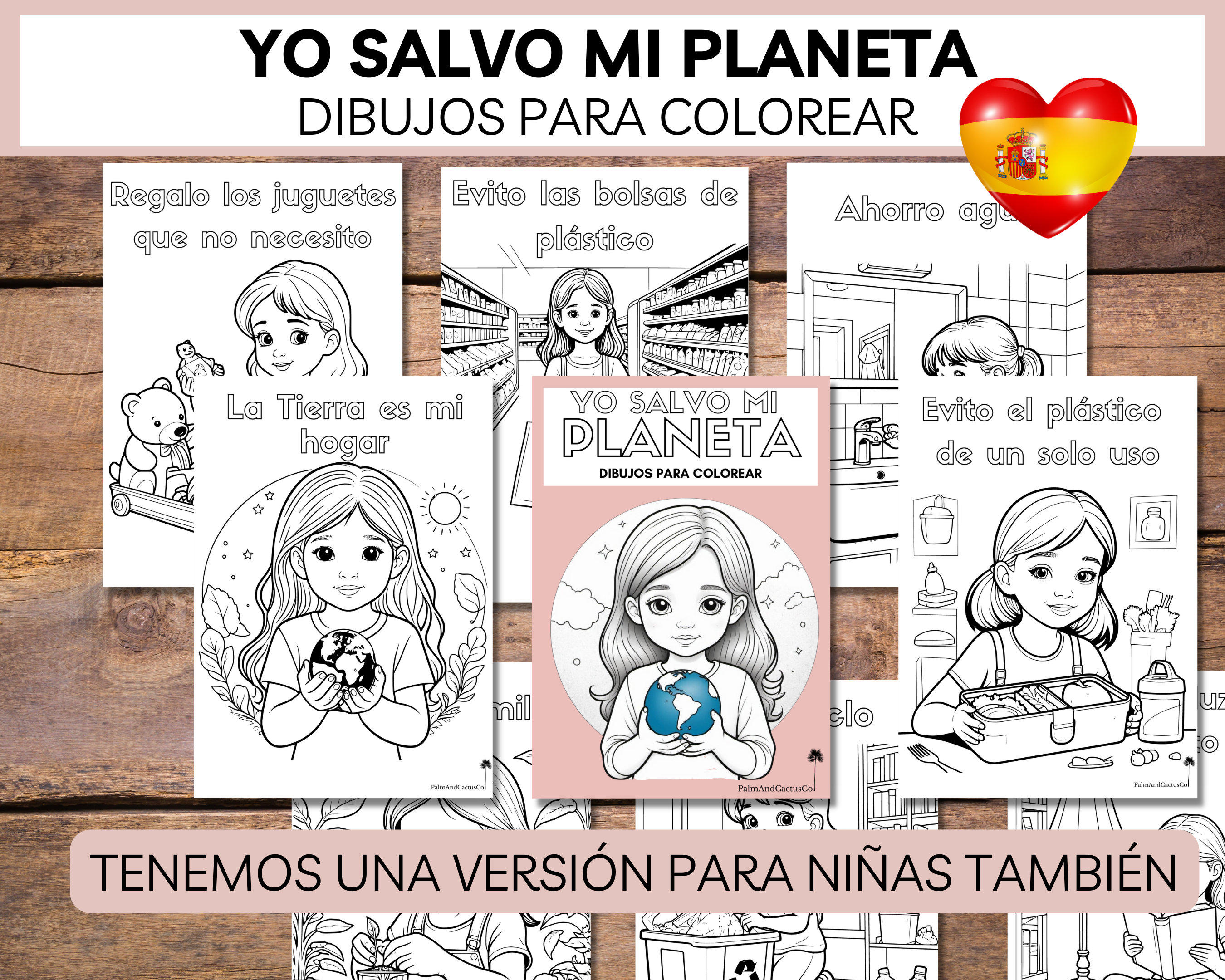 SPANISH Save the Planet Coloring Book for Girls, Earth Day Coloring ...