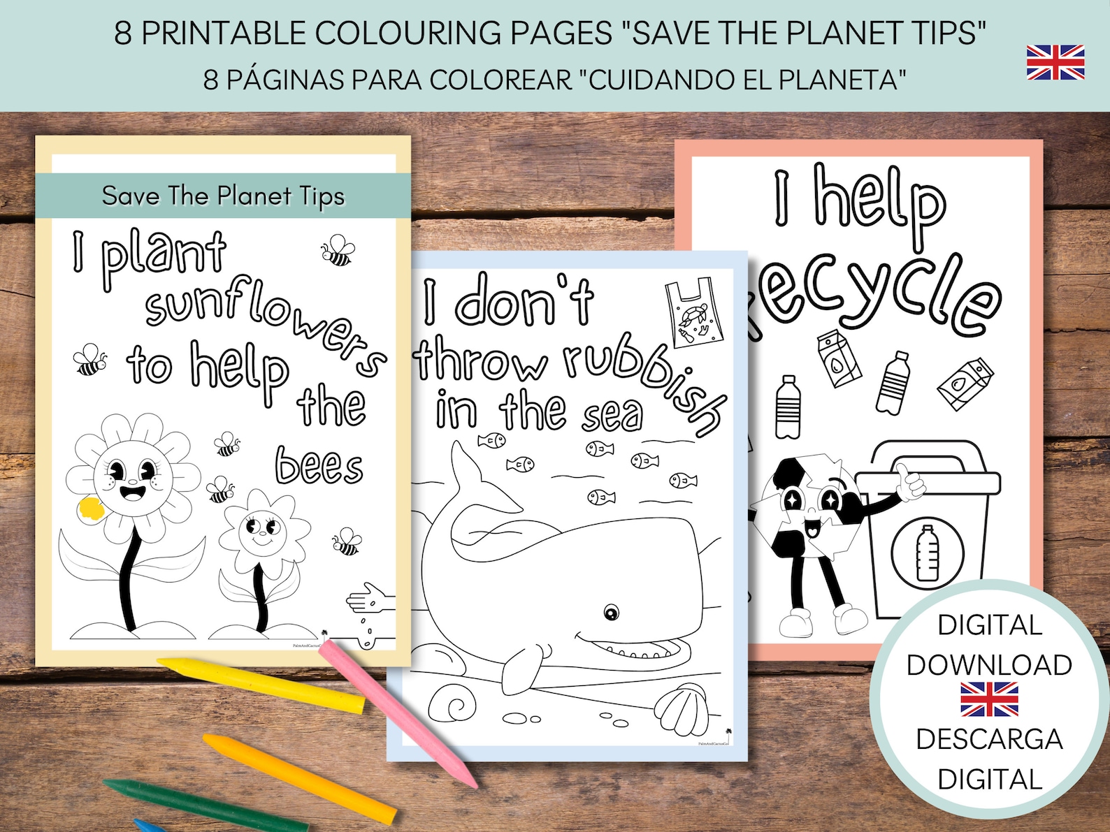 Save the Earth Coloring Pages for Kids, Protect Nature, Ecology Summer ...