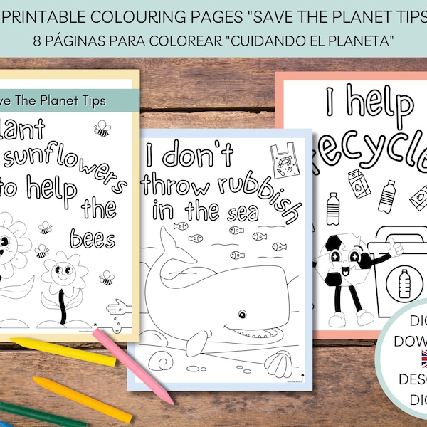 Save the Earth Coloring Page - Etsy