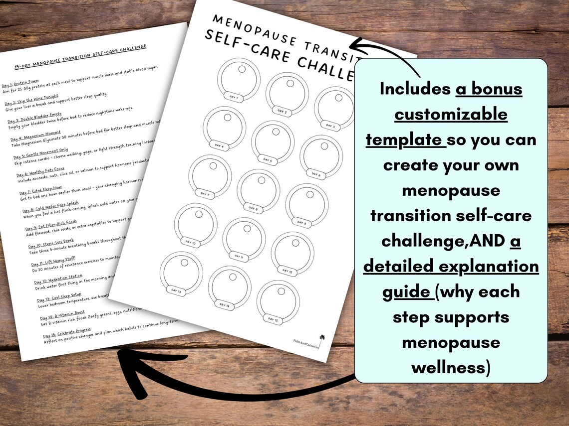 Menopause Self-care Checklist & Worksheet: Printable PDF, Fillable ...