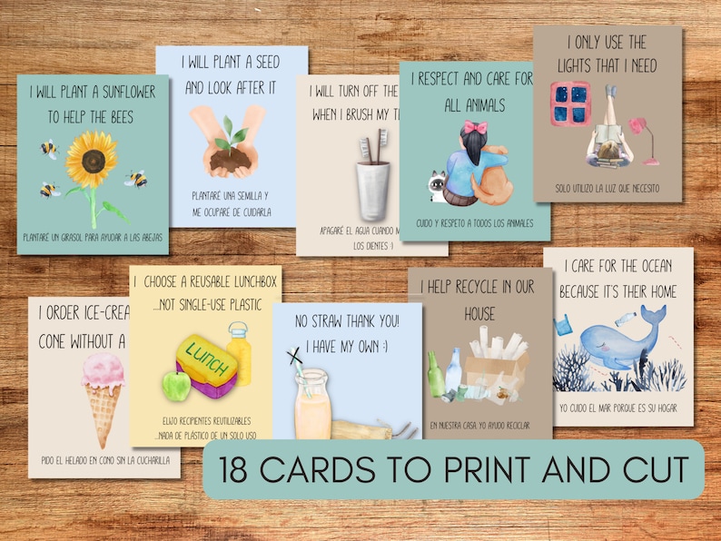 Save Our Earth Tips for Kids, Spanish to English, Bilingual Protect ...