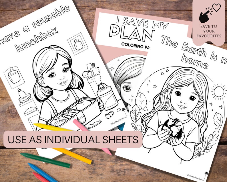 Save the Planet Coloring Book for Girls, Earth Day Coloring Pages ...