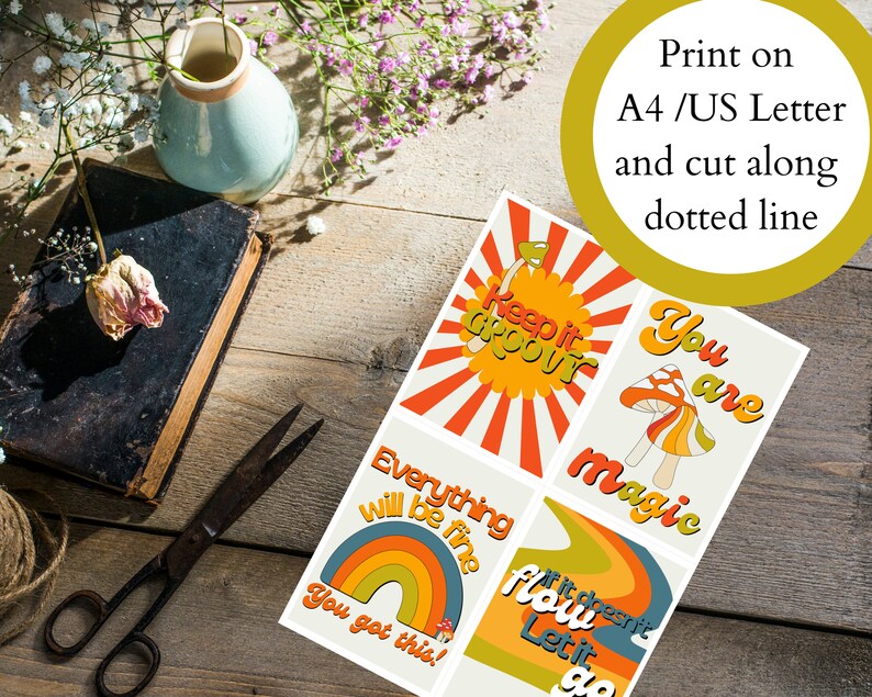 Groovy Affirmations for Self-love, PRINTABLE Daily Positive Quotes ...