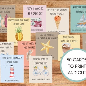 SPANISH TO ENGLISH Affirmation Cards, Self Care Printable, Motivational ...