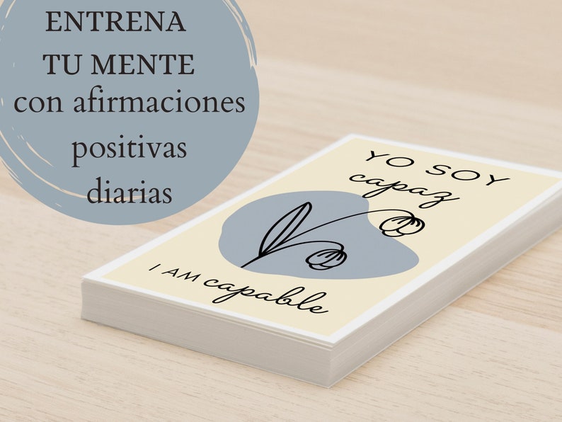 SPANISH TO ENGLISH Affirmation Cards for Self Love, Printable Positive ...