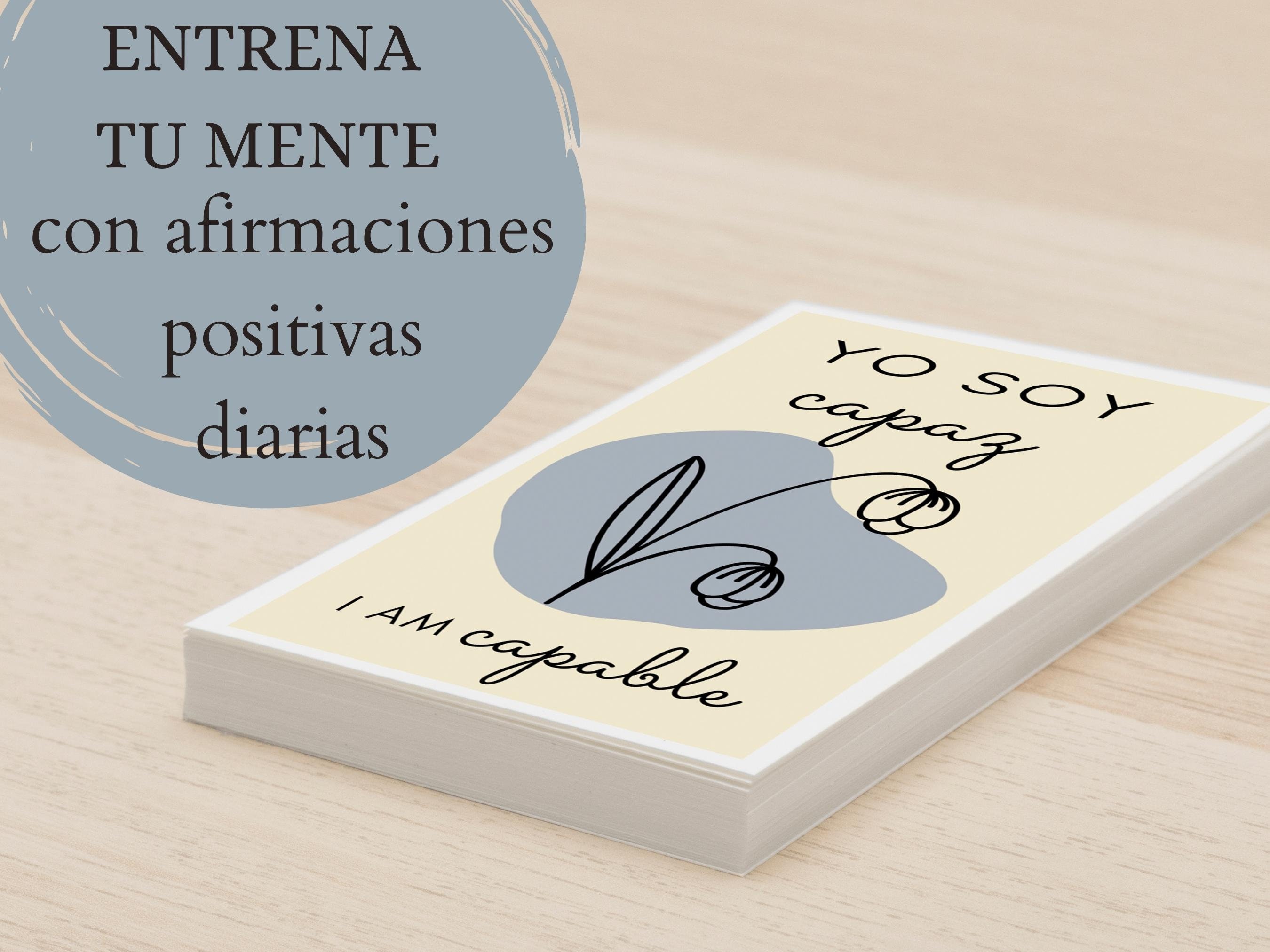 SPANISH TO ENGLISH Affirmation Cards for Self Love, Printable Positive ...