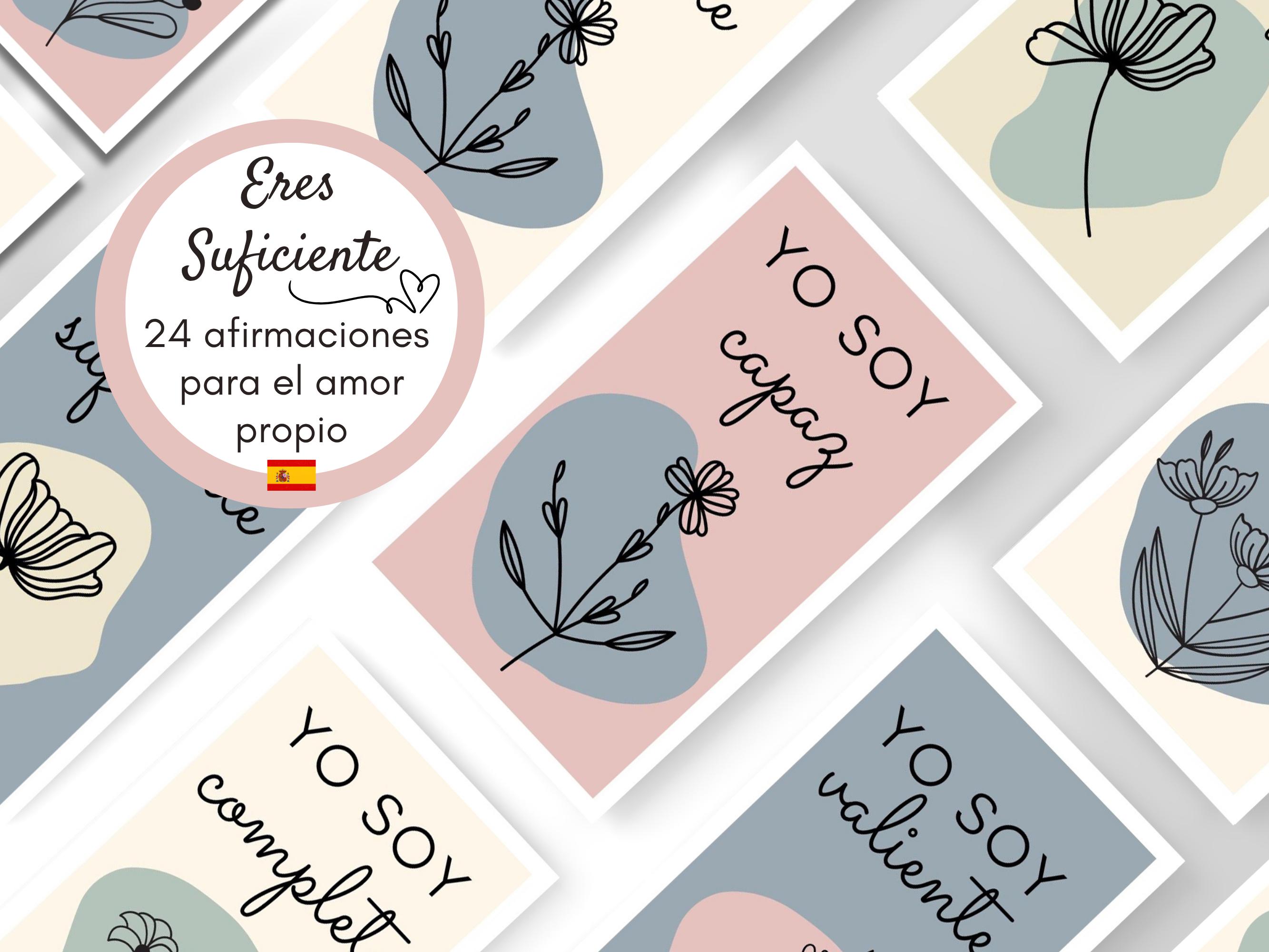 SPANISH Affirmation Cards Printable, Manifestation Cards, I Am Enough ...
