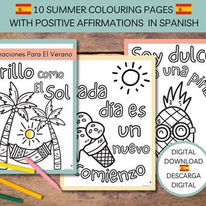 Printable Summer Coloring Pages for Kids With Positive Affirmations in ...