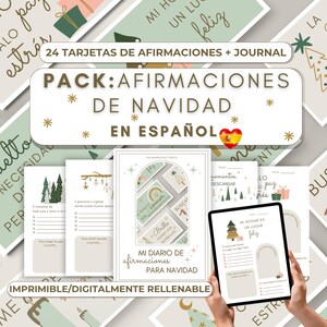 Spanish Christmas Affirmation Cards & Journal - Printable Self Care Kit ...