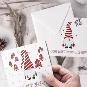 Scandinavian Gnome PRINTABLE Christmas Cards With Envelopes, Nordic ...