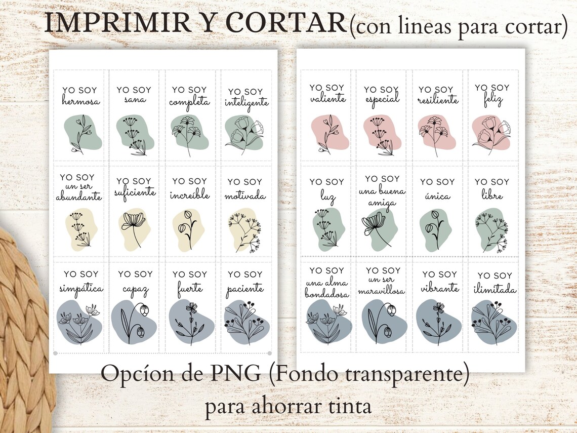 SPANISH Affirmation Cards Printable Manifestation Cards - Etsy