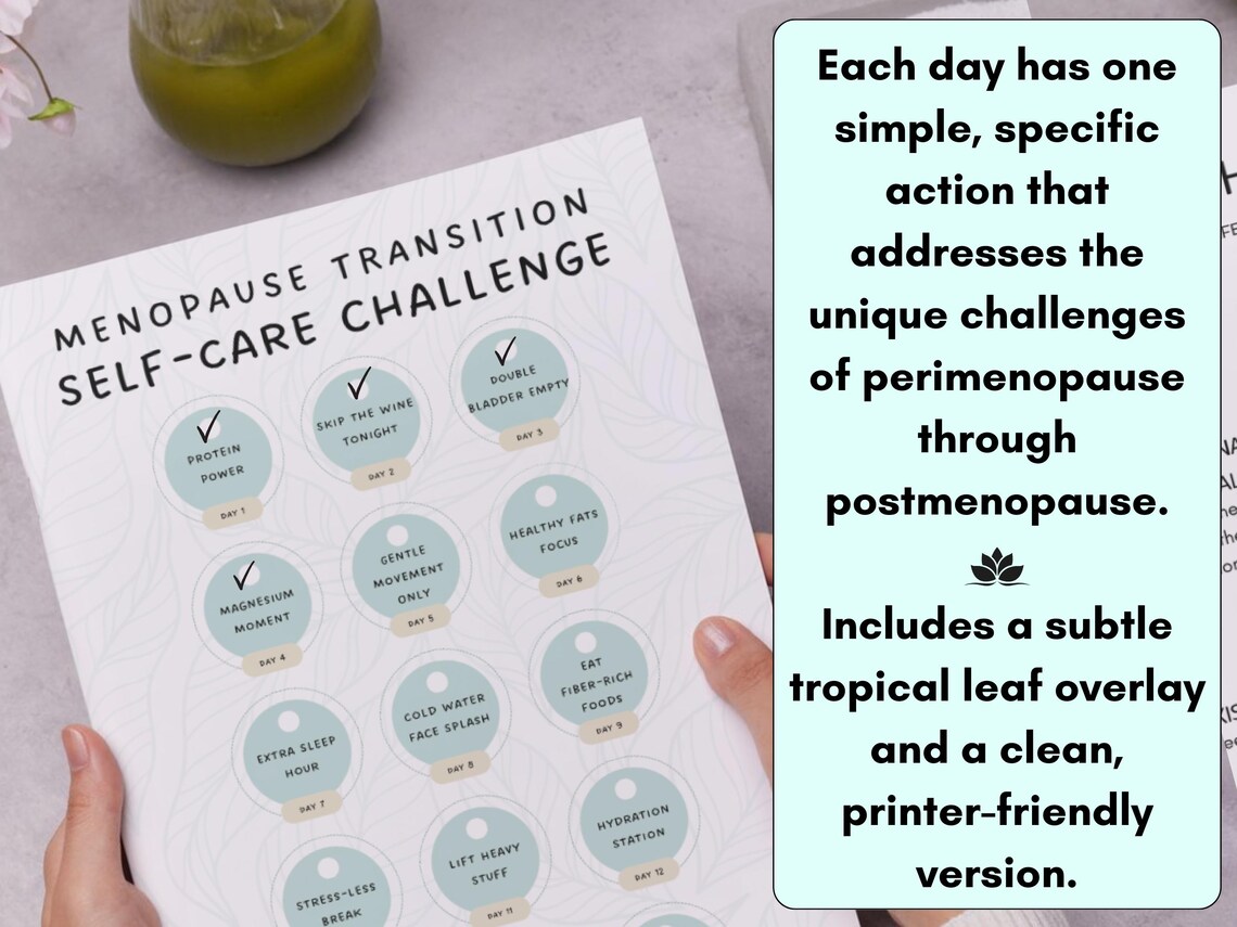 Menopause Self-care Checklist & Worksheet: Printable PDF, Fillable ...