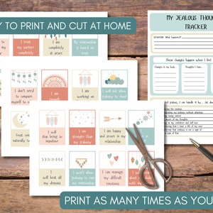 Affirmation Cards for Jealousy Printable, Coping Skills, Self ...