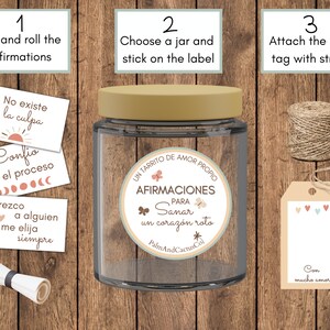 SPANISH Affirmation Jar Printable for Self Love and Positivity After a ...
