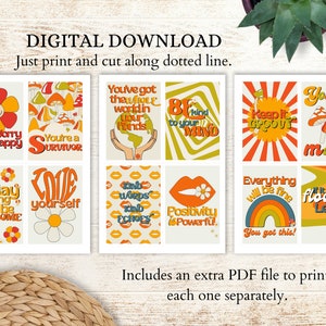 Groovy Affirmations for Self-love, PRINTABLE Daily Positive Quotes ...