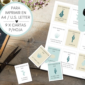 Spanish Gratitude Affirmation Cards: Printable Mindfulness Quotes (PDF ...