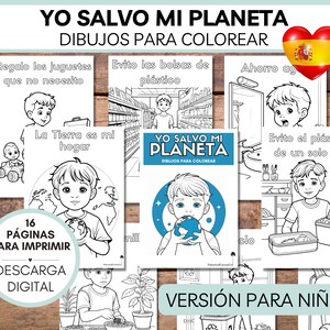SPANISH Save the Planet Coloring Book for Boys, Earth Day Coloring ...