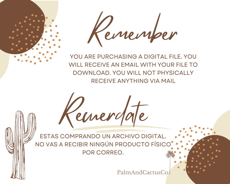 SPANISH Affirmation Cards Printable, Desert Theme Self Care Flashcards ...