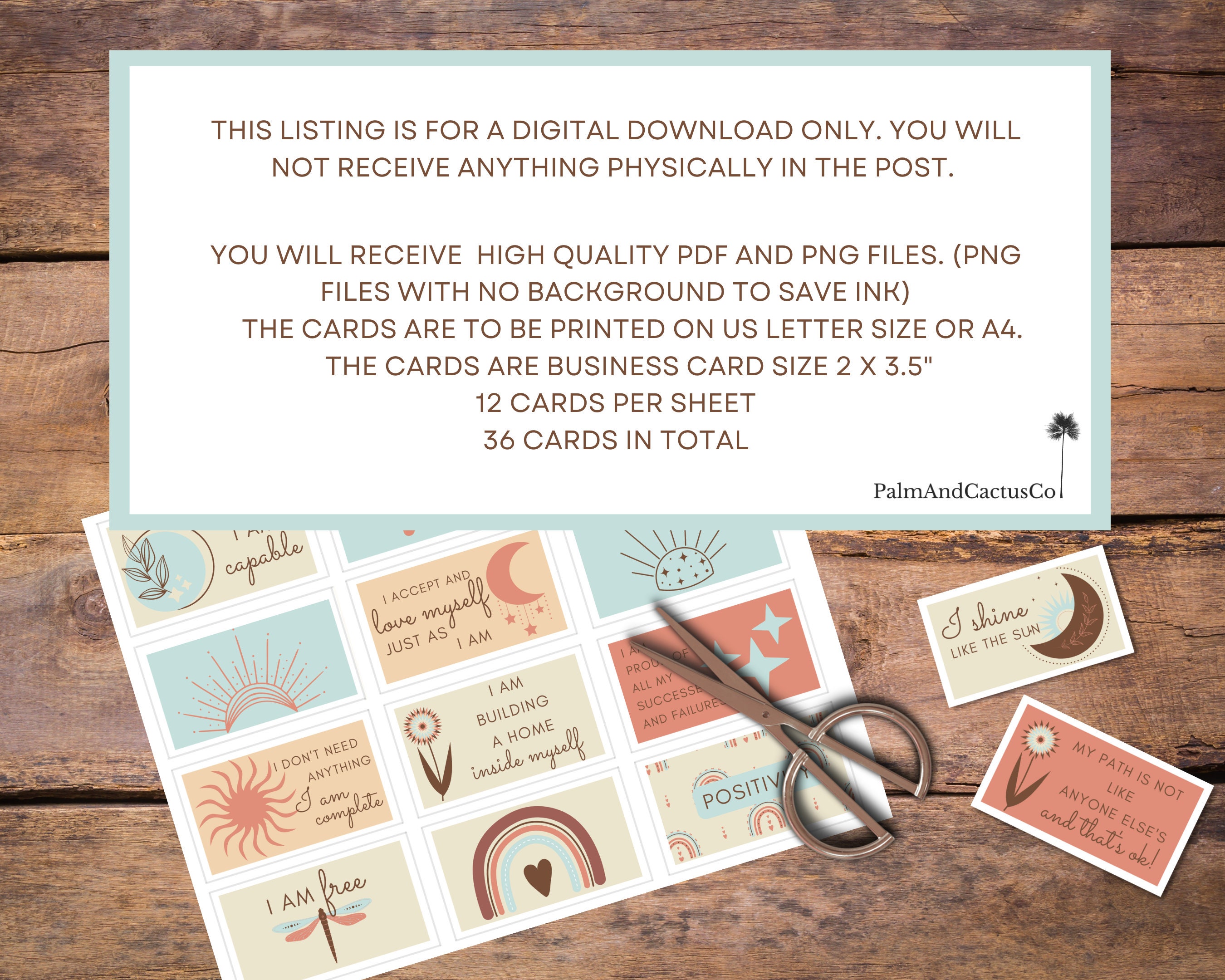 Printable Affirmation Cards, Boho Manifestation Cards, Positive Daily ...
