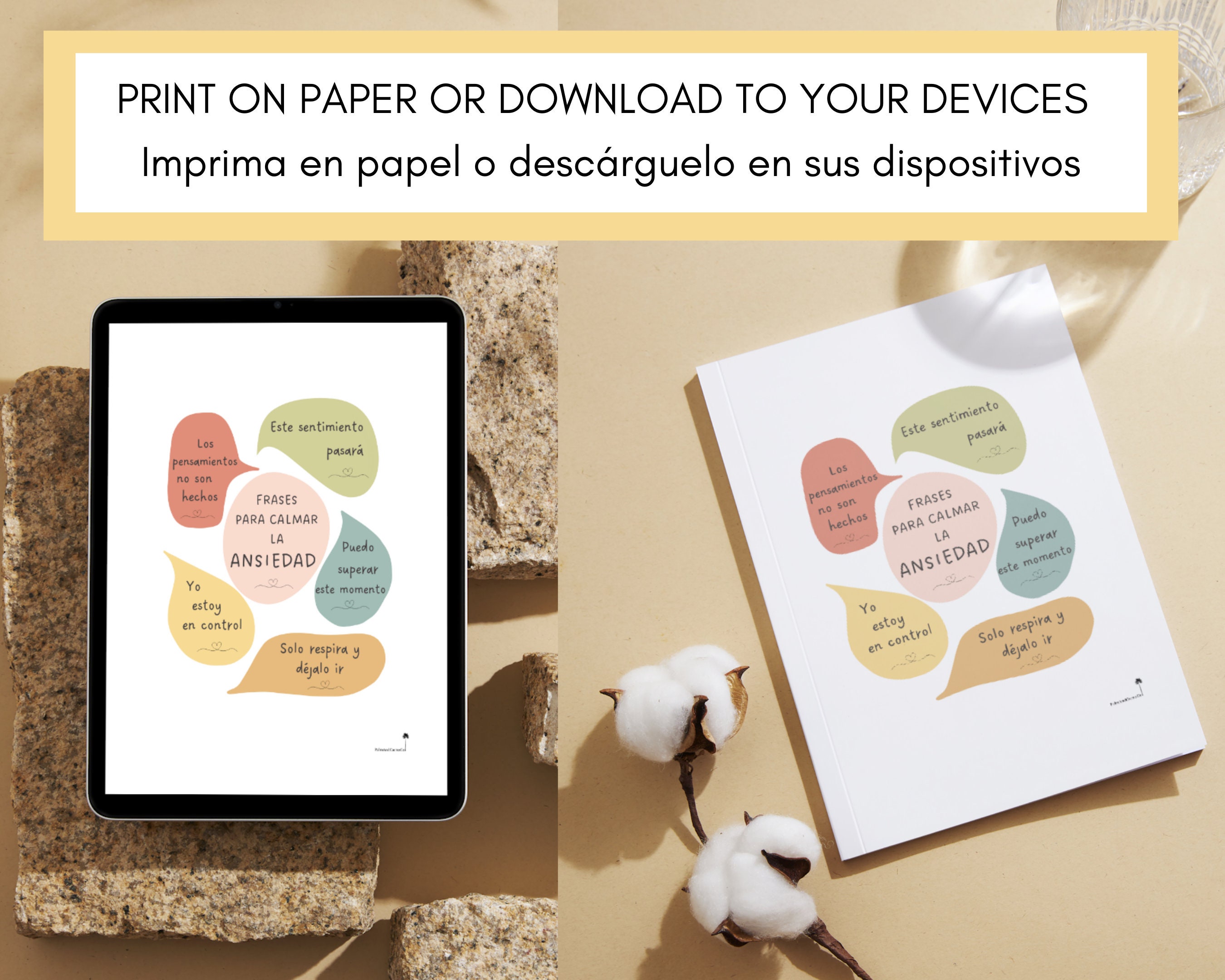 Anxiety Coping Statements Printable in SPANISH, Self Care, CBT/DBT ...