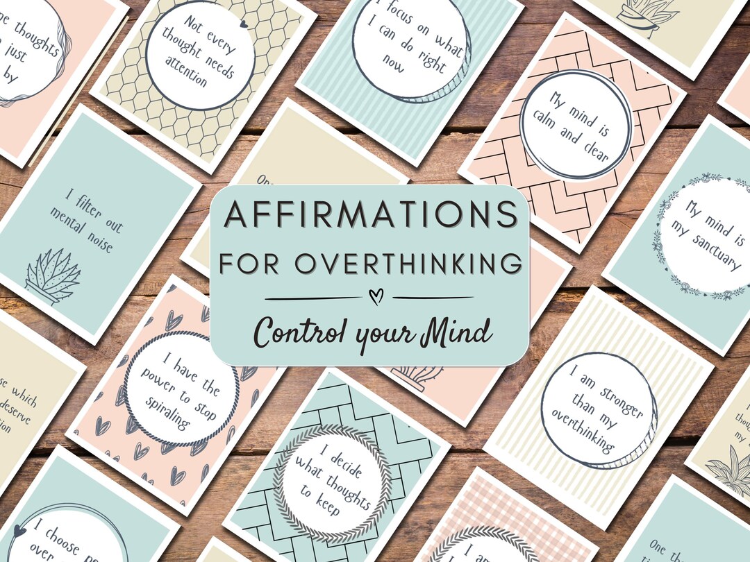 Overthinking Printable Affirmation Cards - for Emotional Regulation ...