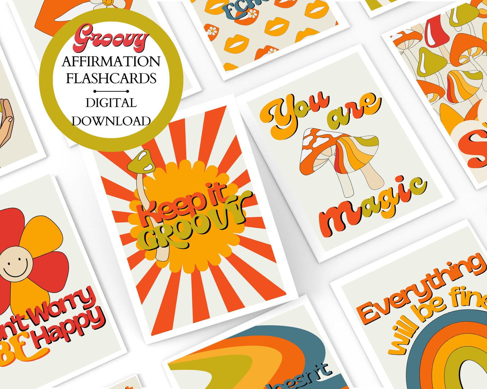 Groovy Affirmations for Self-love, PRINTABLE Daily Positive Quotes ...