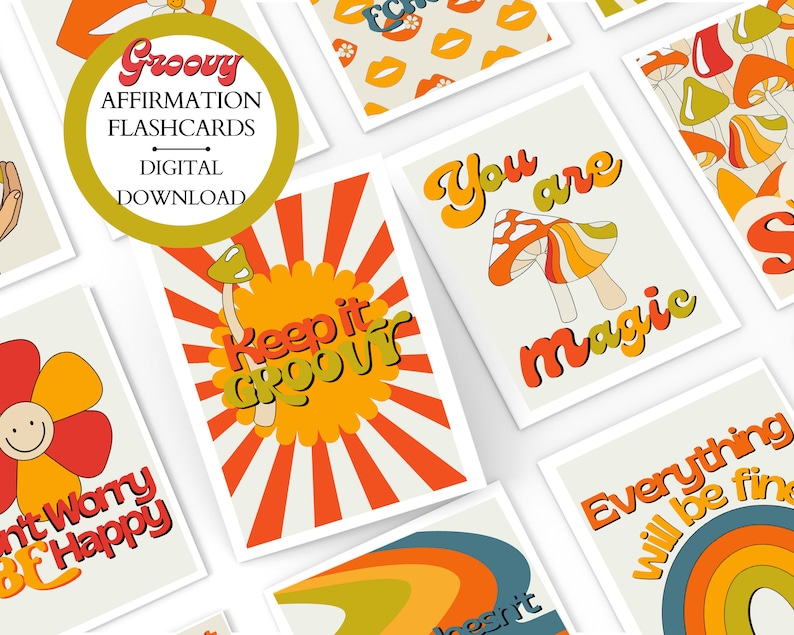 Groovy Affirmations for Self-love, PRINTABLE Daily Positive Quotes ...