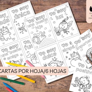 SPANISH Printable Affirmation Cards to Color for Kids, Motivational ...
