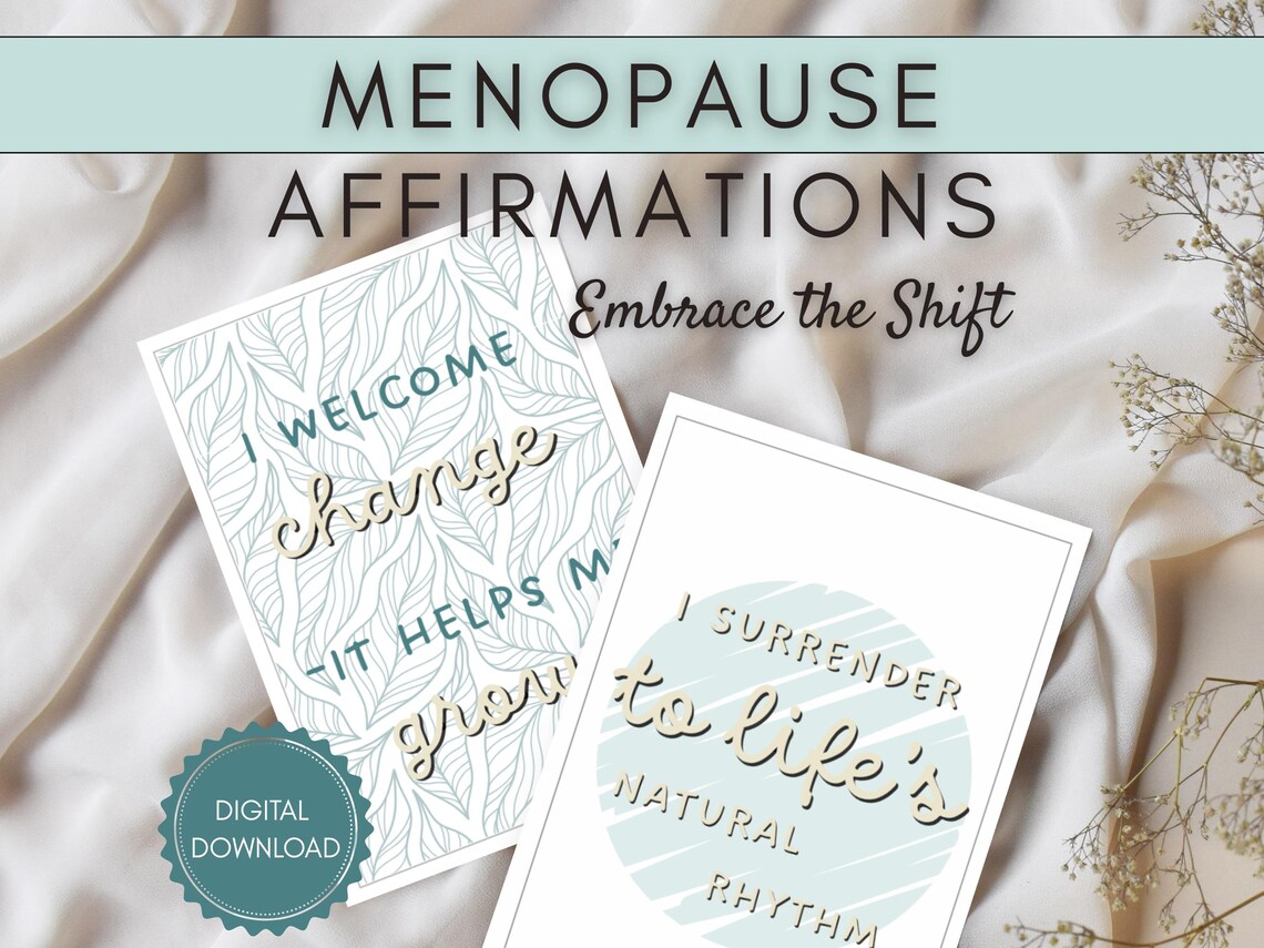 Menopause Affirmation Cards: Printable Self-care, Emotional Support ...