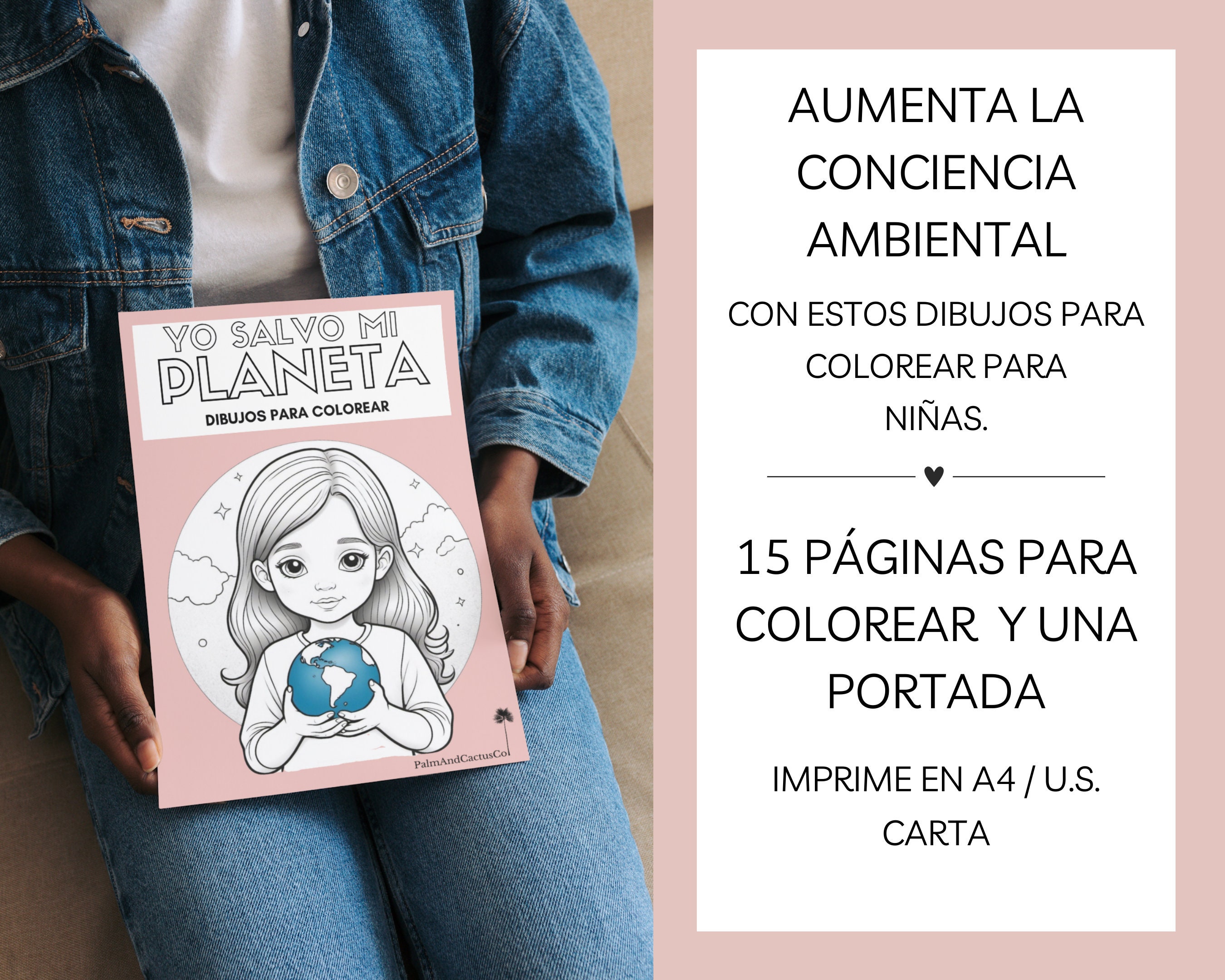 SPANISH Save the Planet Coloring Book for Girls, Earth Day Coloring ...