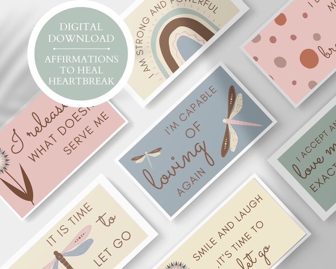 Healing Heartbreak: Printable Affirmation Cards for Moving Forward ...