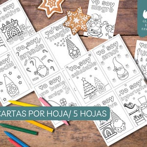 Spanish Christmas Coloring Pages: Gnome Affirmation Cards for Kids (PDF ...